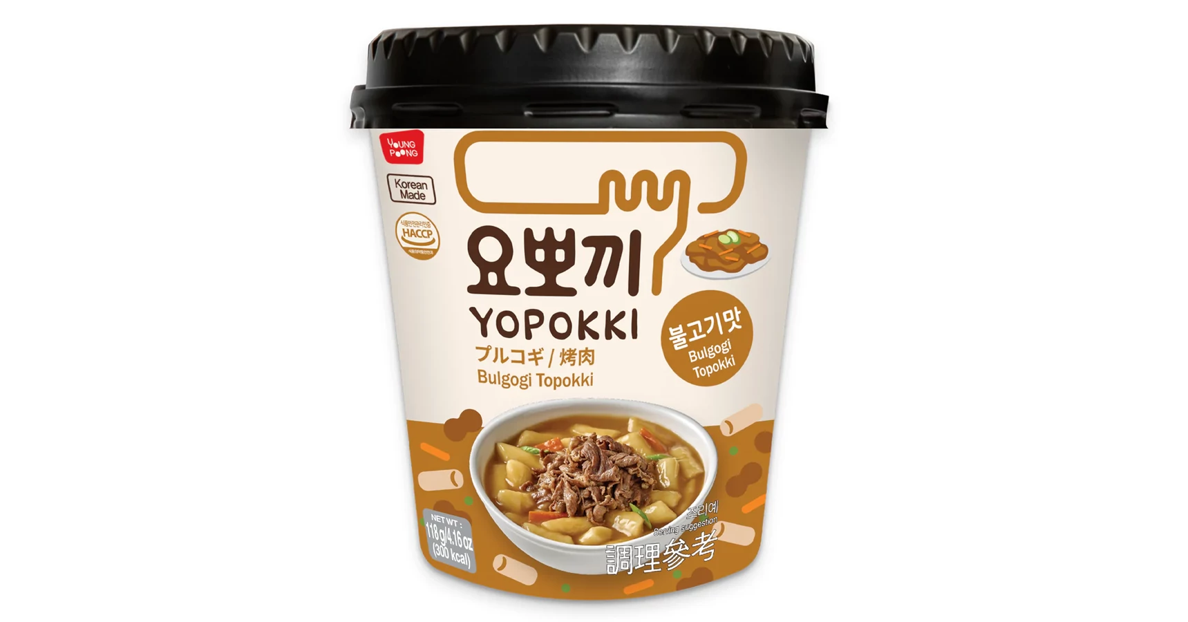 Instant Bulgogi Ízű Yopokki Pohárban, 118gr (Young Poong) - 1.290 Ft