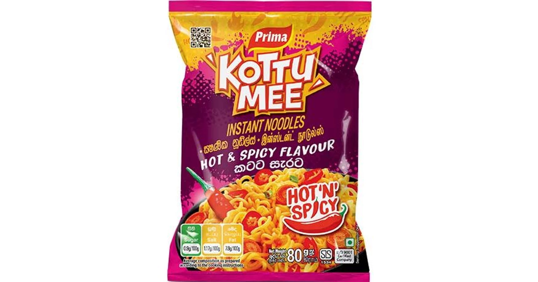 Kottu Mee Instant Csípős és Fűszeres Ízesítésű Tészta, 80gr (Prima ...