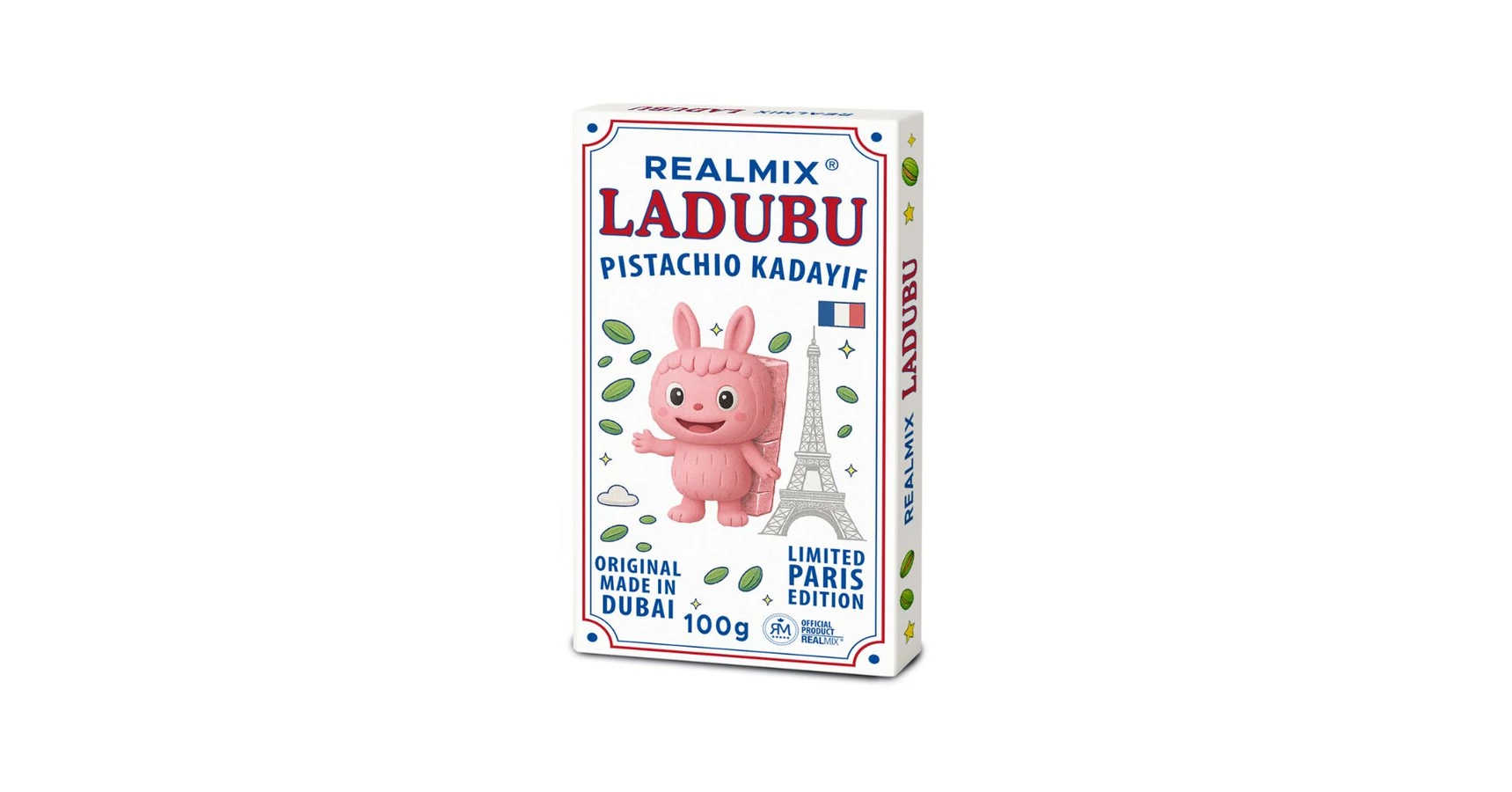 Ladubu Párizs Edition Eredeti Dubai Málna Ízű Fehér Csokoládé Pisztácia ...